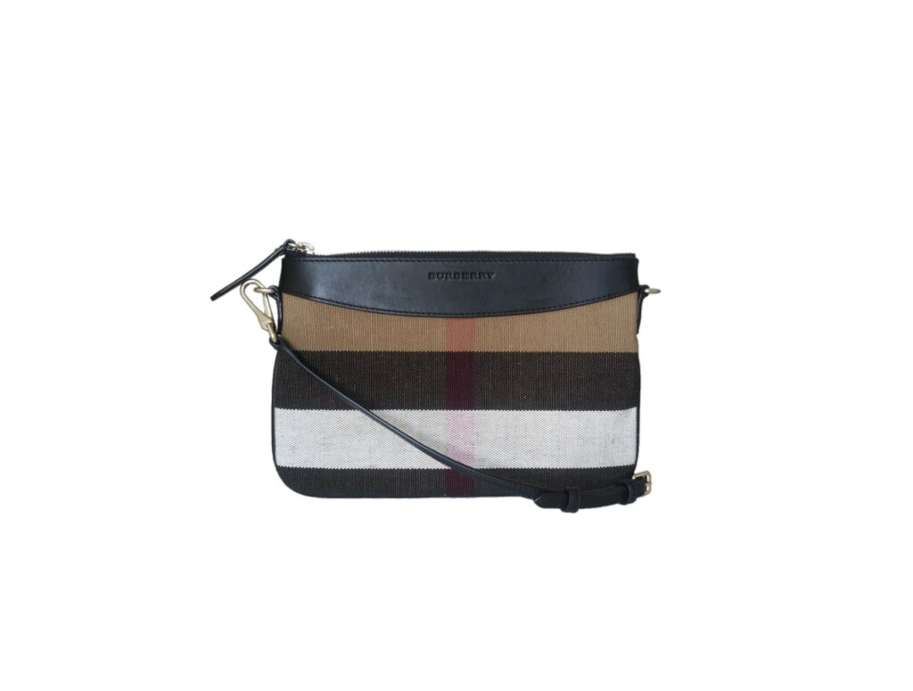Burberry Peyton Black House Check Canvas Crossbody Bag - Earth Luxury