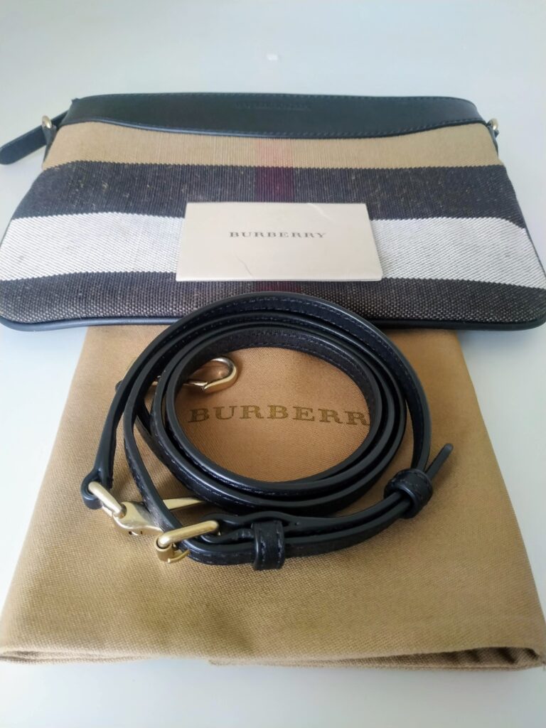 Burberry Peyton Black House Check Canvas Crossbody Bag - Earth Luxury