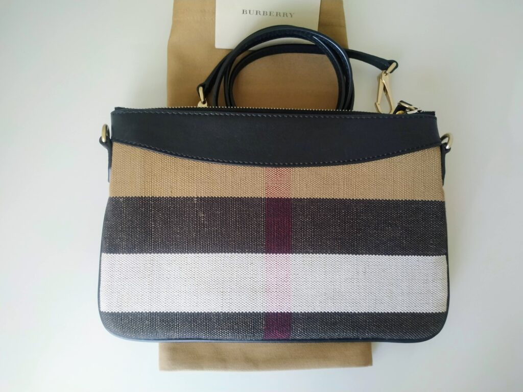 Burberry Peyton Black House Check Canvas Crossbody Bag - Earth Luxury