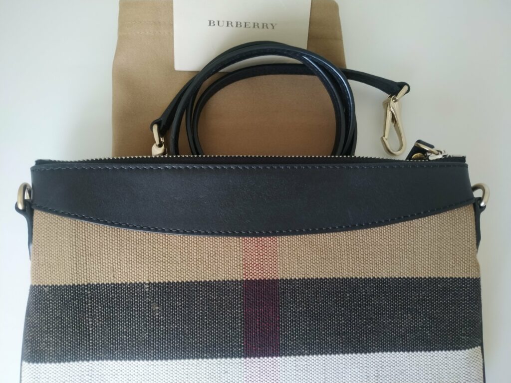 Burberry Peyton Black House Check Canvas Crossbody Bag - Earth Luxury